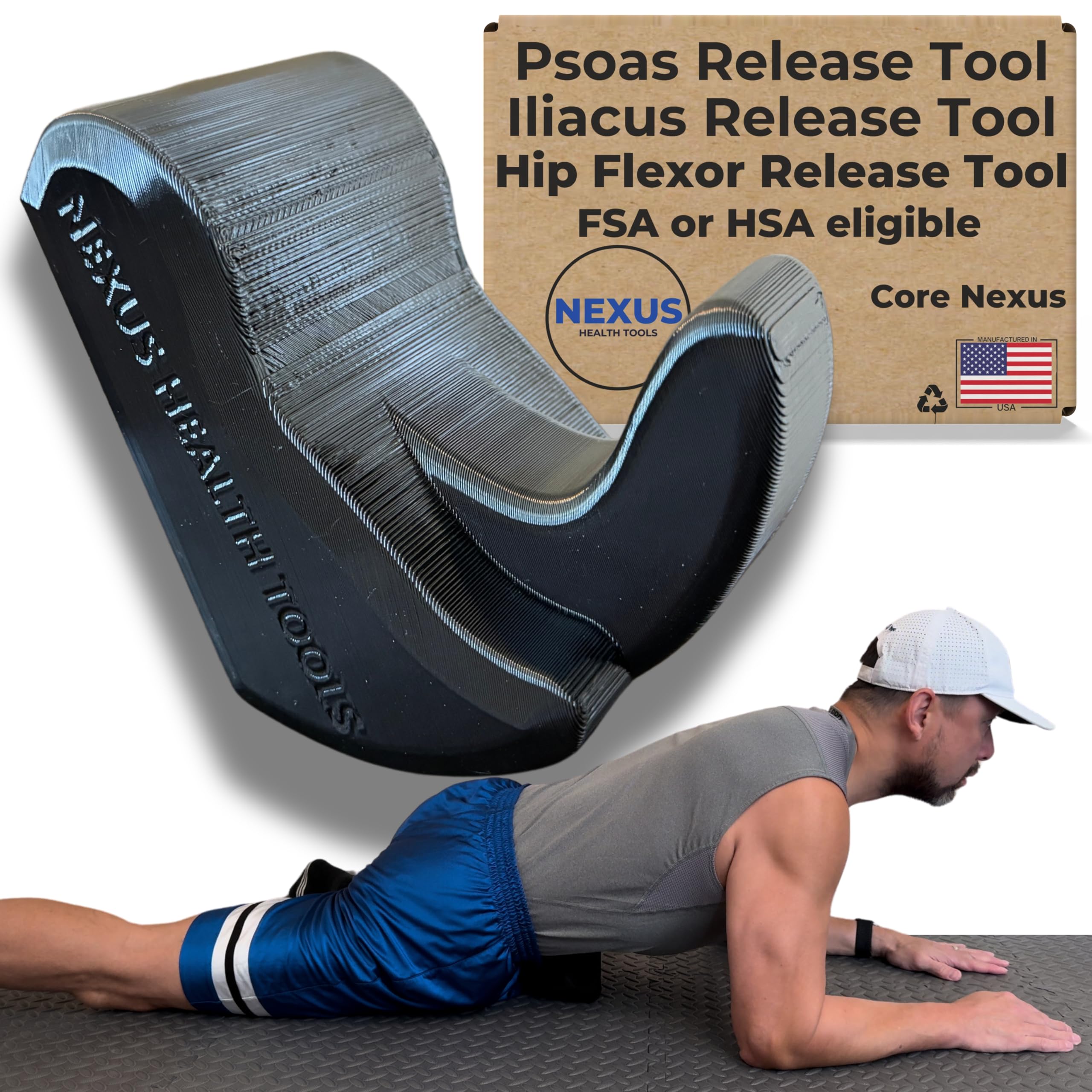 Core Nexus - Rotating Psoas & Iliacus Release Tool | Hip Flexor Mobility | All-in-One Lower Back ...