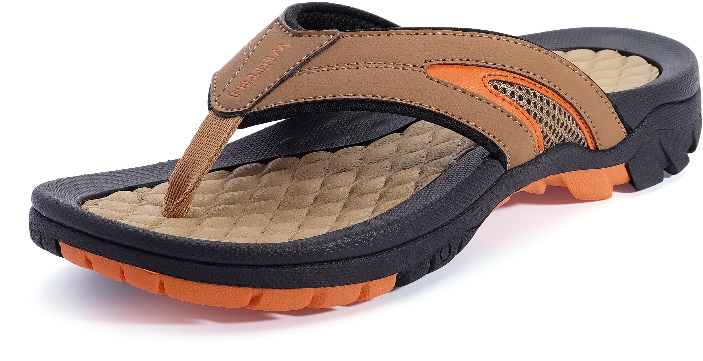 WHITIN Men's Outdoor Waterproof Flip Flops Thong Sandals with Arch ...