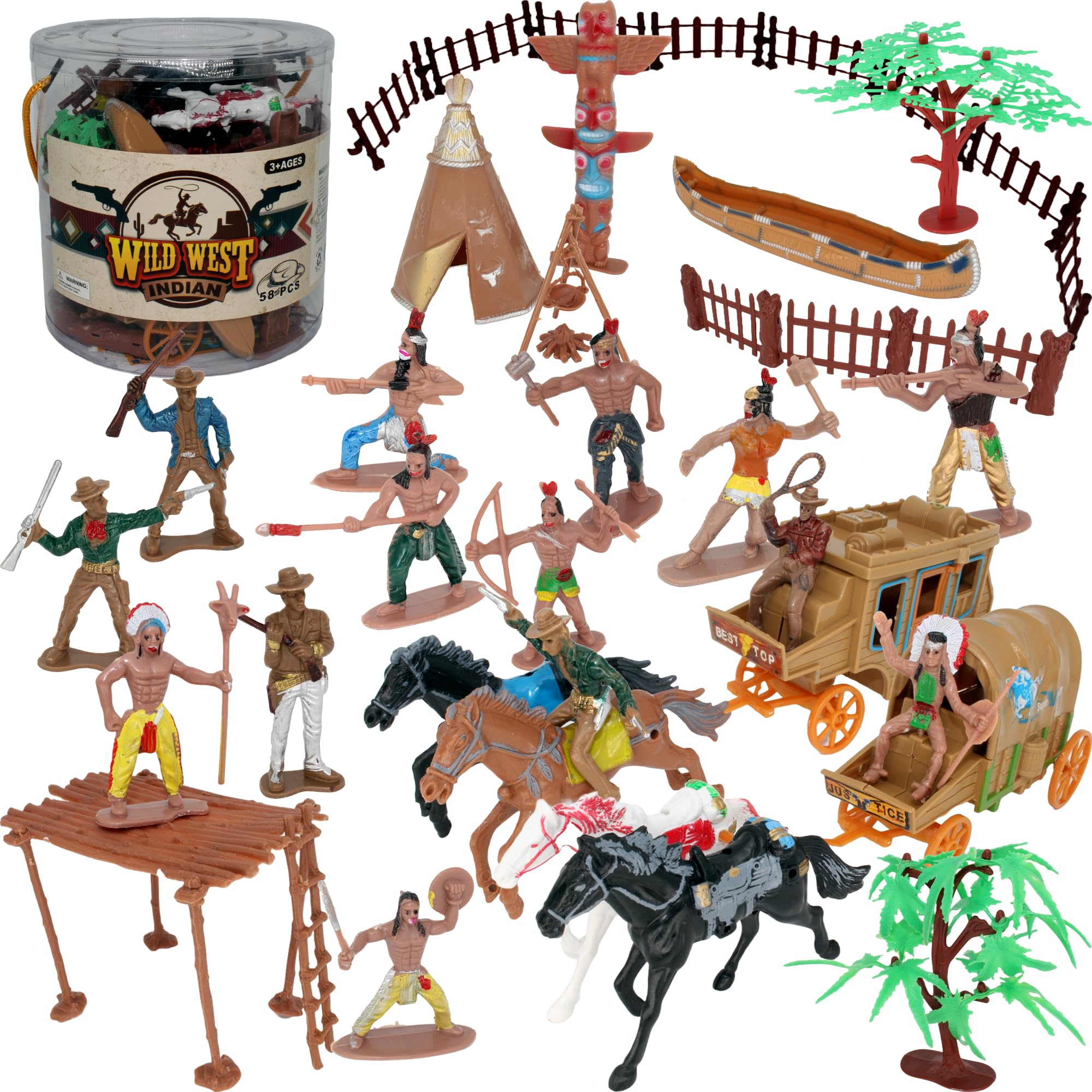 Mua PowerTRC PowerTRC 58 Pcs Wild West Cowboys and Indians Plastic ...