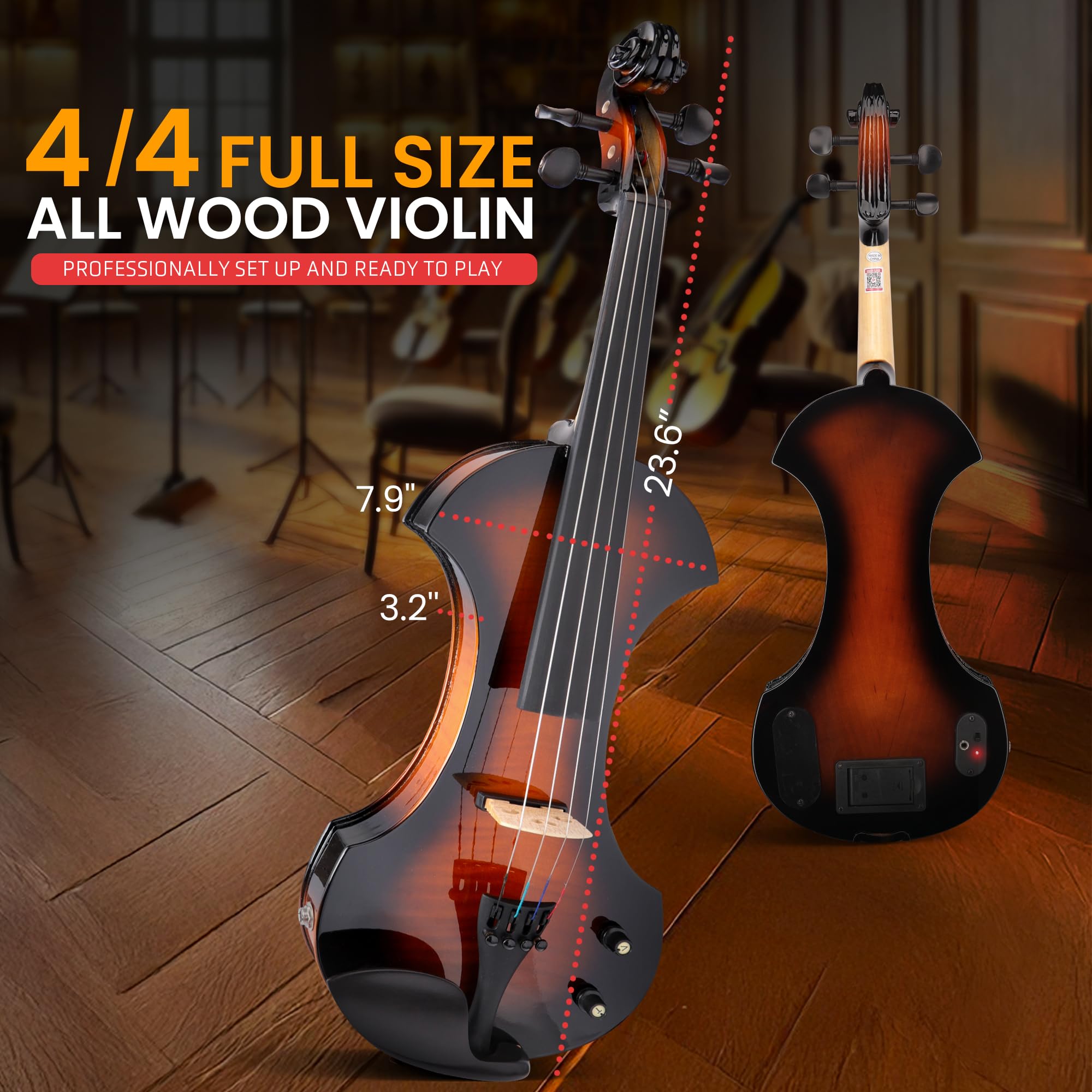 Mua Pyle Full Size Electric Violin Kit - 4/4 Solid Wood Silent Fiddle ...