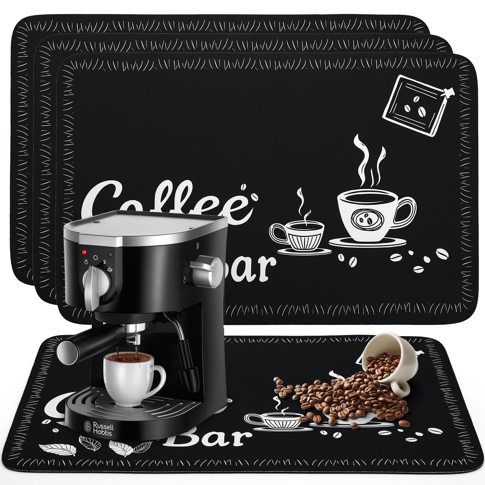 Jucoan 4 Pack Coffee Bar Mat 24