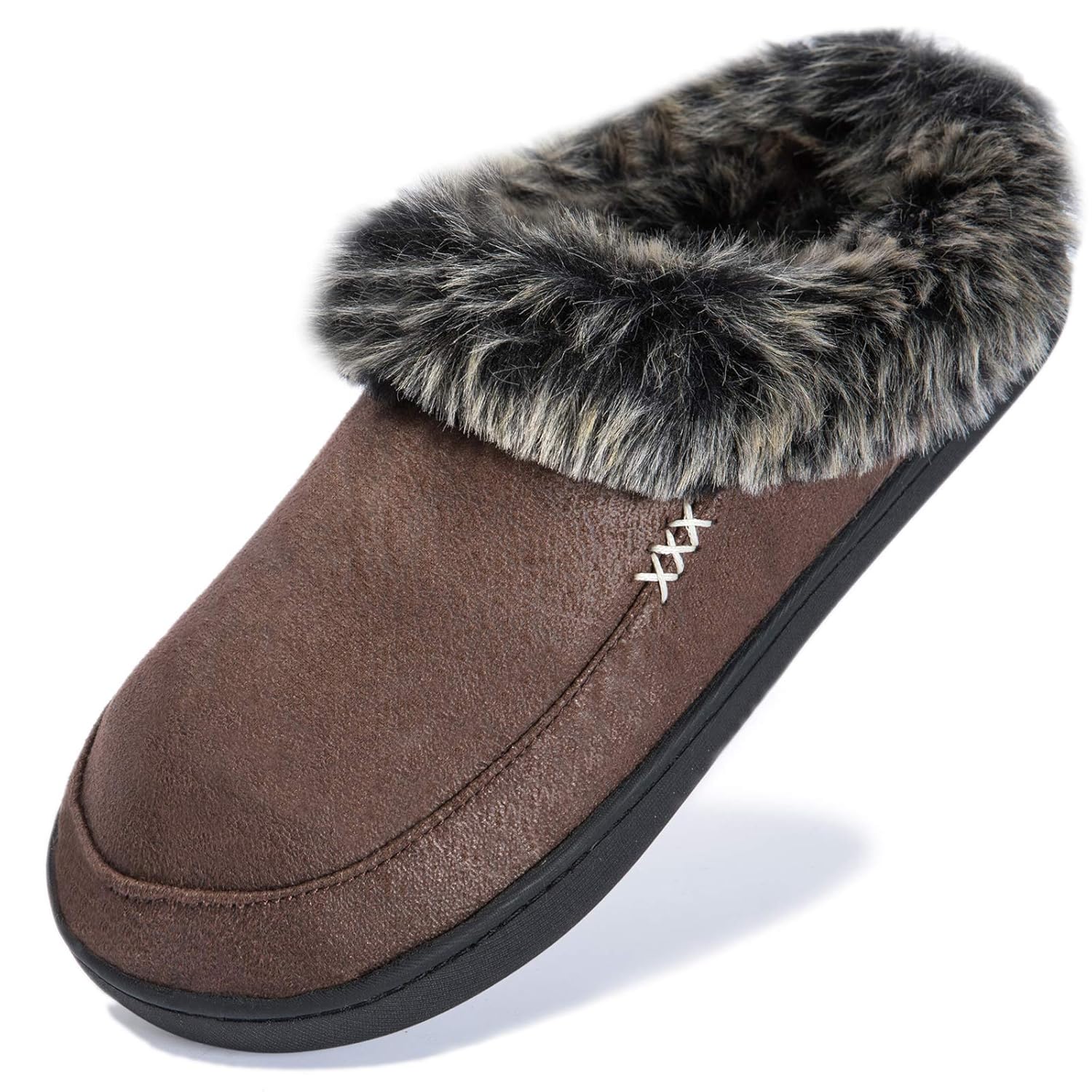 Buy NewDenBer Women's Comfy Memory Foam Suede Slippers with Fluffy ...