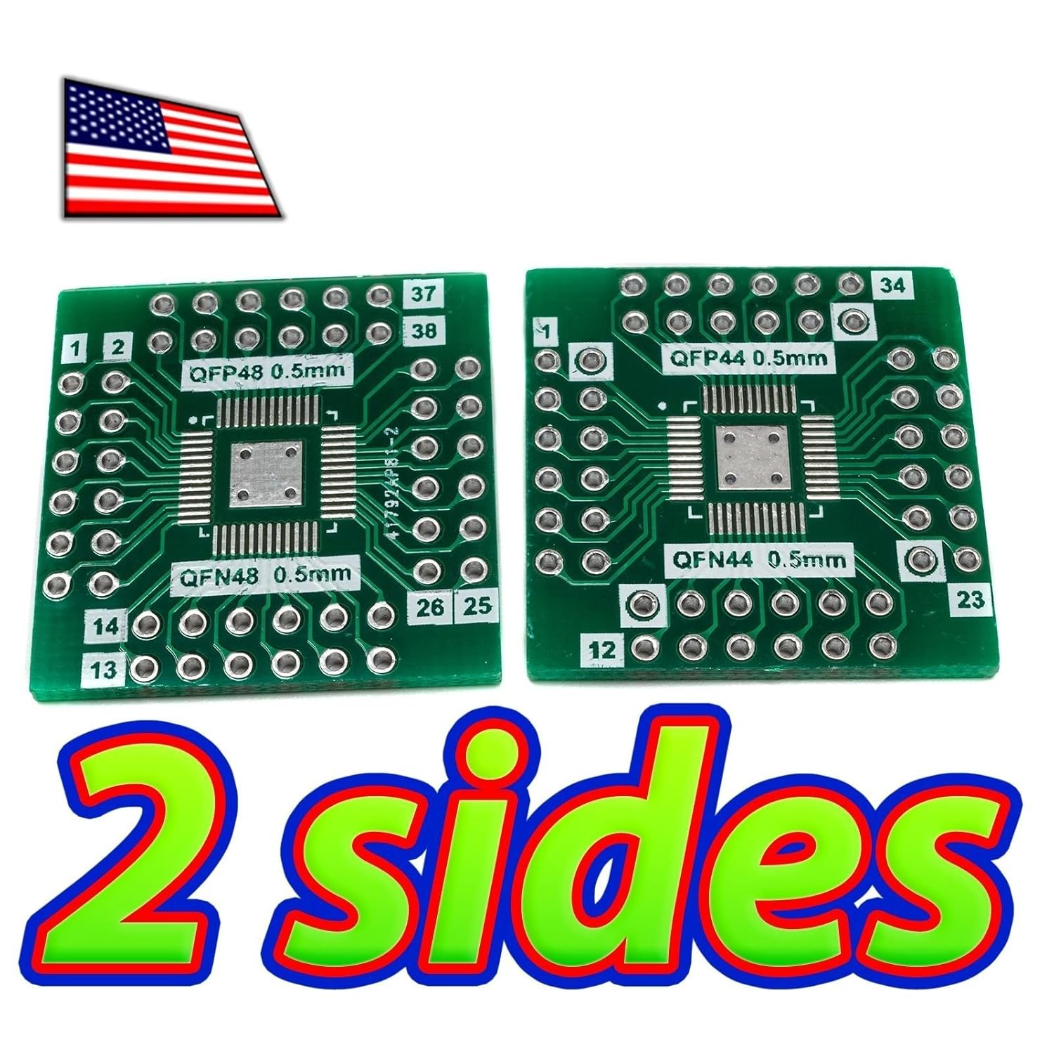 UPGRADE INDUSTRIES [2x] Double Sided SMD QFN-44/QFN-48 Breadboard ...
