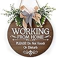 Amazon.com: Working From Home Sign for Front Door 12"x12", Please Do ...