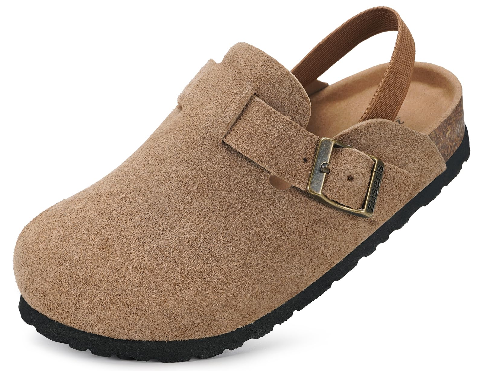 ZUSERIS Kids Suede Clogs Cork Footbed Sandals Toddler Slippers Slip On ...
