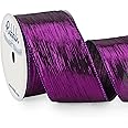 Amazon.com: Ribbli Purple Crinkled Wired Ribbon with Metallic Edge ...
