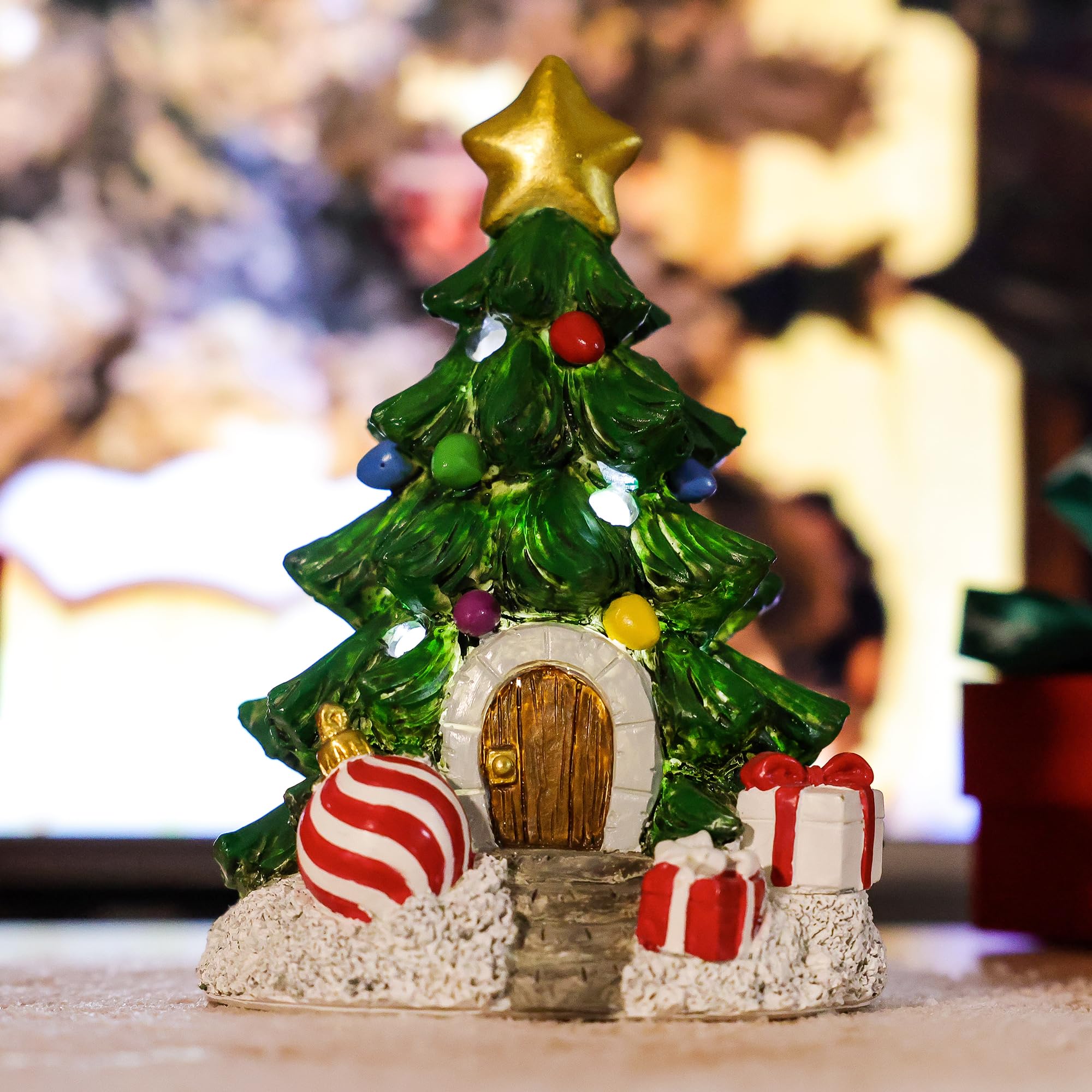 Yiosax Christmas Houses Decor-Christmas Tree Village House Light Up ...