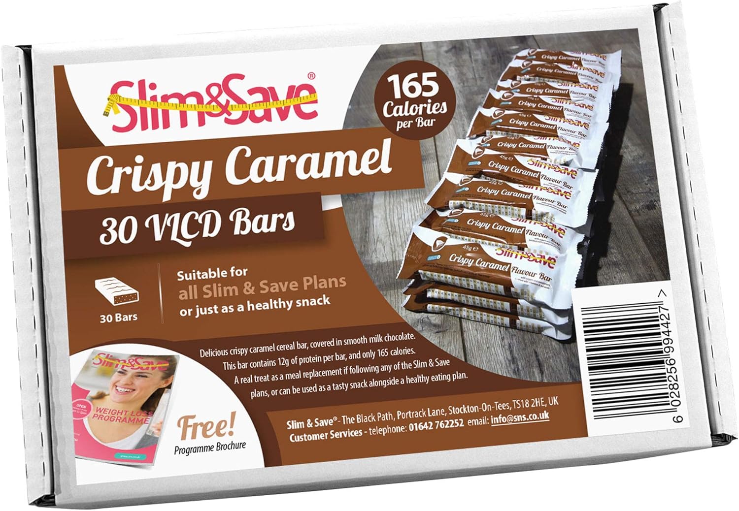 30 Slim & Save Crispy Caramel Diet Meal Replacement Bars – BigaMart