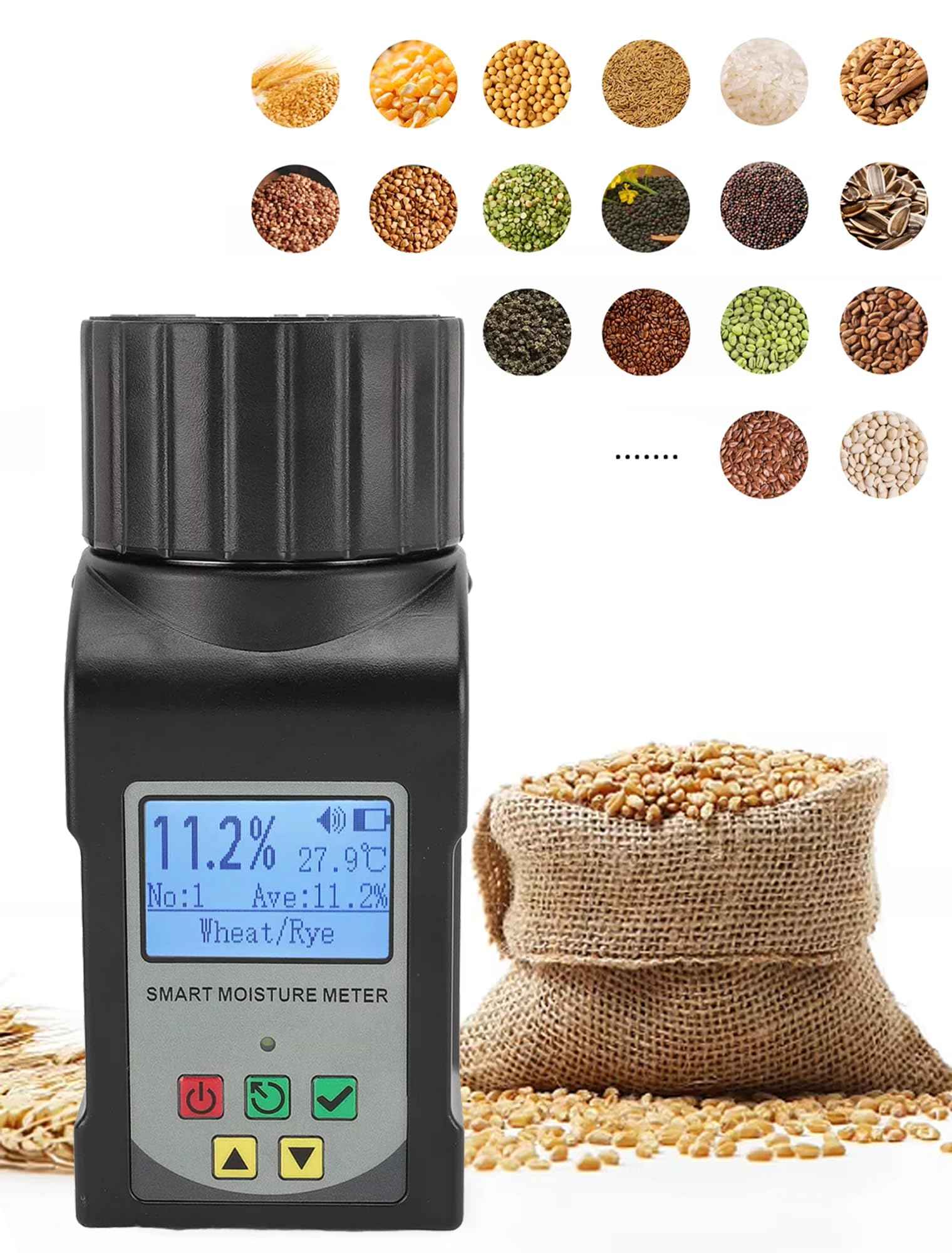 Grain Moisture Tester Portable Cup-Type Meter for 25 Grains Including ...