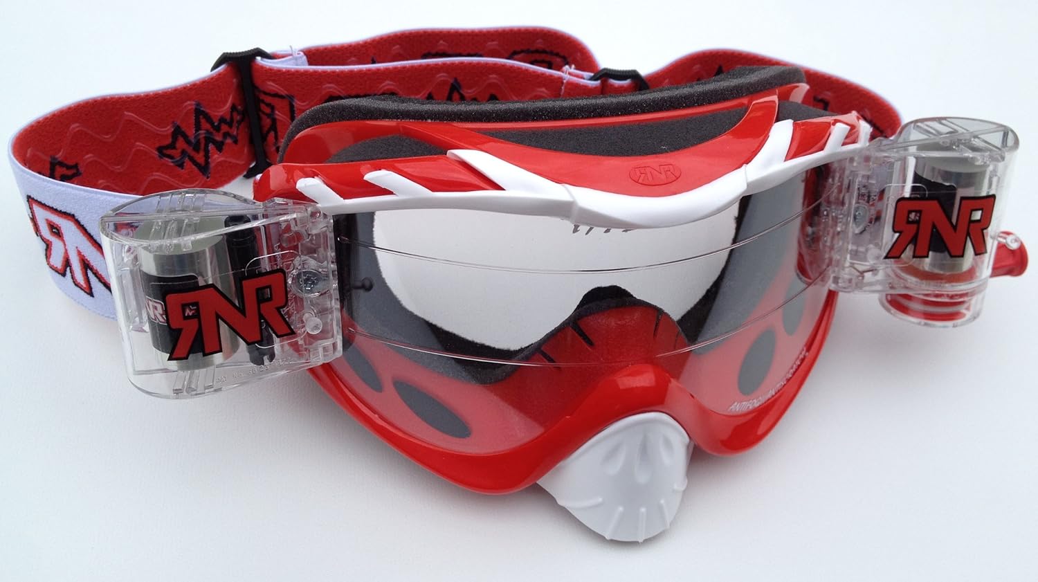 RNR RIP N ROLL HYBRID FULLY LOADED MOTOCROSS MX GOGGLES BRILLIANT RED ...