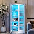Amazon.com: LVSOMT 65" Storage Cabinet with LED Lights, White Display ...