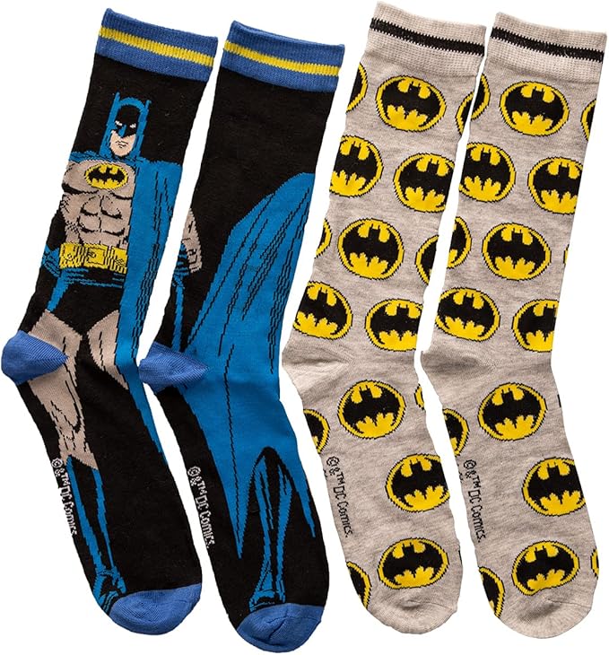 DC Comics Batman Men's 2-Pack Crew Socks: Amazon.co.uk: Clothing