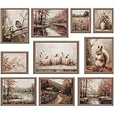 Amazon.com: Whaline 10Pcs Fall Thanksgiving Vintage Wall Art Prints ...