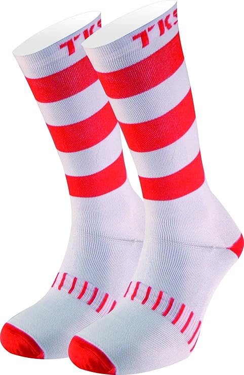 Amazon.com: COMPRESSION MID HIGH SOCKS. VACCEO STRIPES, RED-WHITE by ...