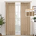 Amazon.com: YoungsTex Pinch Pleated Linen Curtains 84 Inch Length 2 ...