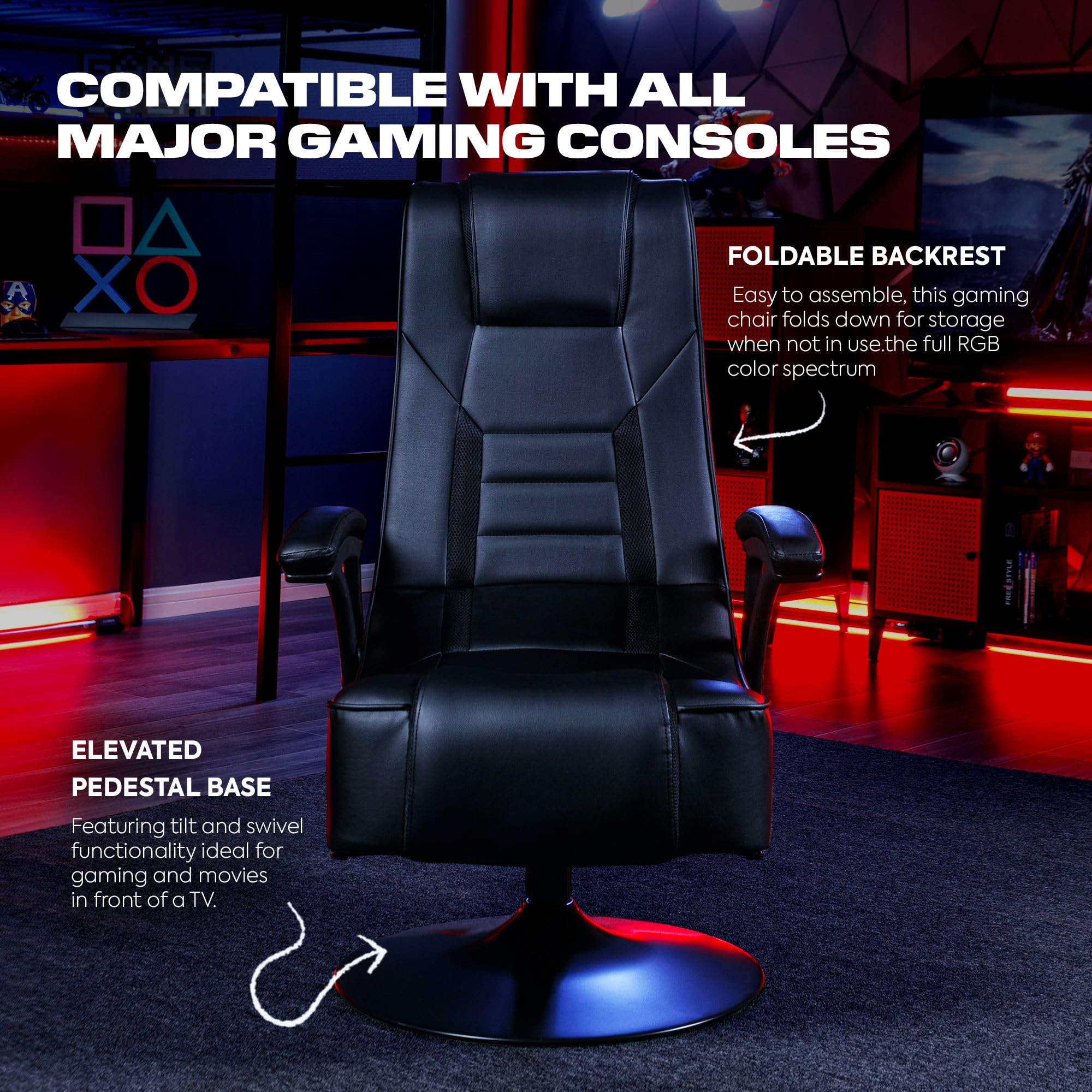Mua X Rocker PC Computer Gaming Desk Chair, Built-in Audio, College ...