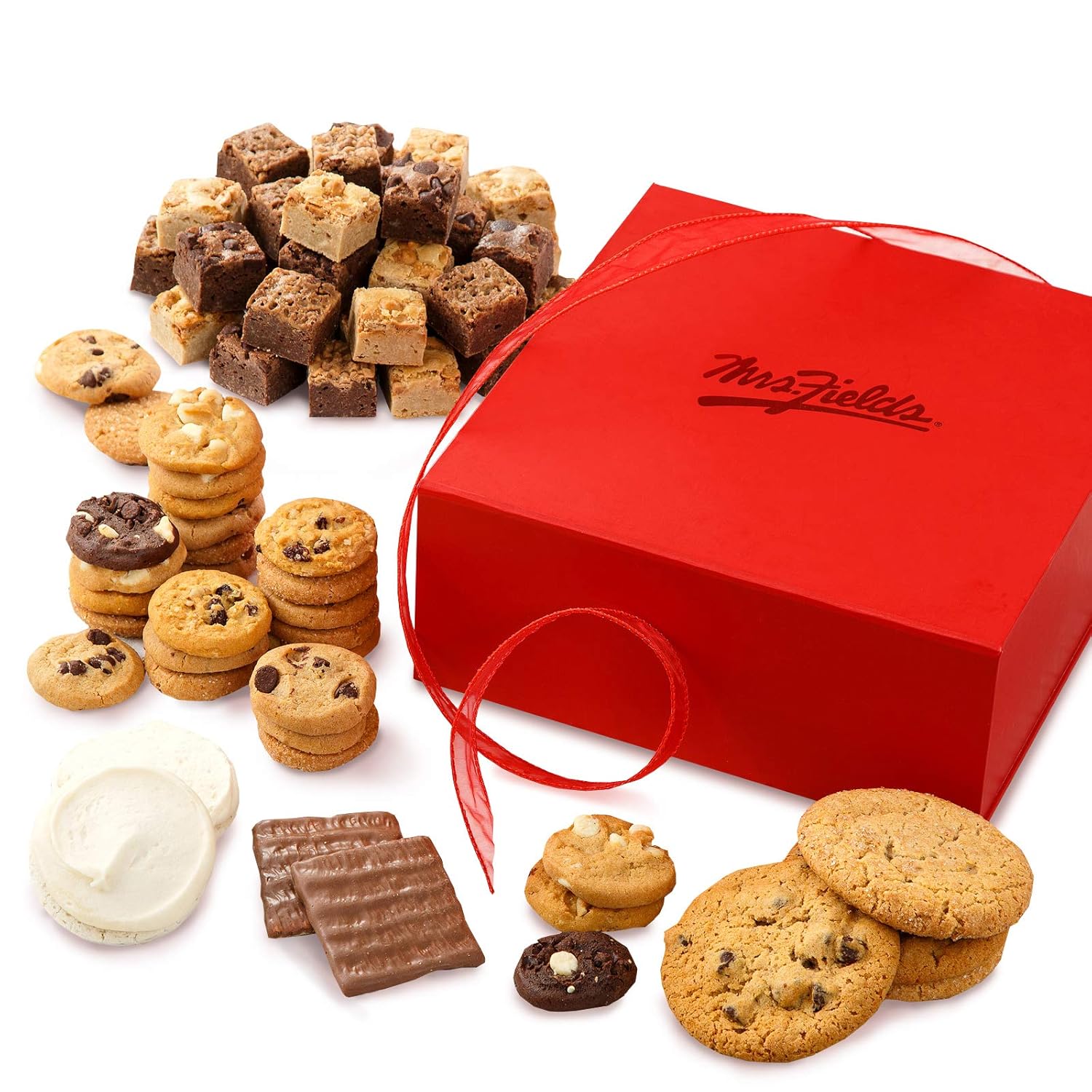 Mrs. Fields Cookies Crimson Treat Box - Includes Nibblers Bite-Sized ...