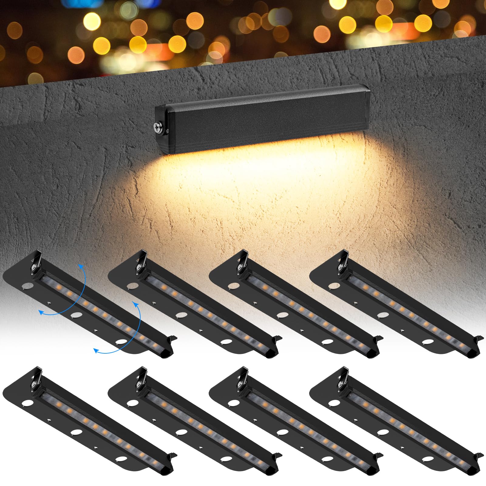 Kwinmyso 8-Packs 3W 7 Inch LED Hardscape Paver Lighting,12V AC/DC Low ...