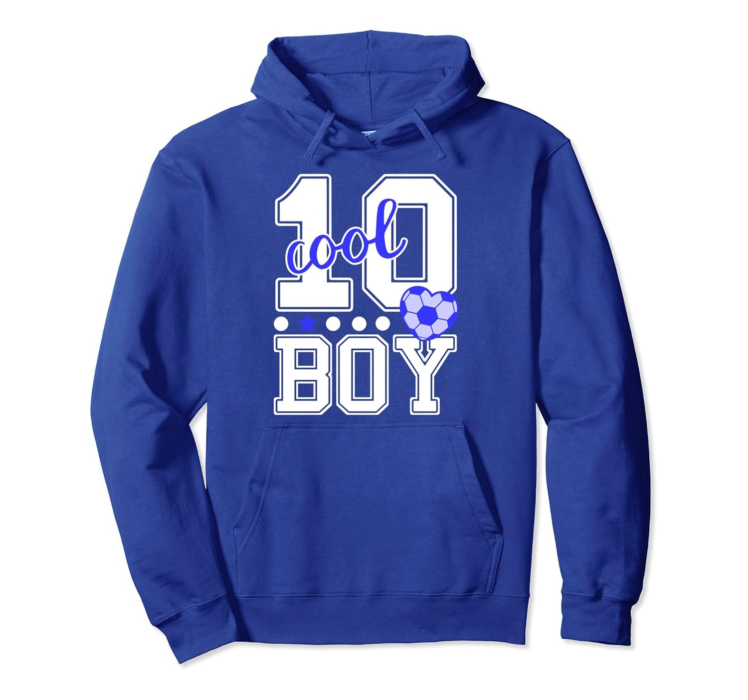 Number 10 Hoodie birthday boy cool blue soccer heart boys-4LVS – 4loveshirt