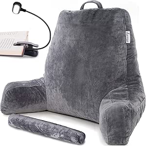 Amazon.com: Homie Reading Bed Rest Pillow with Reading Light and Wrist ...