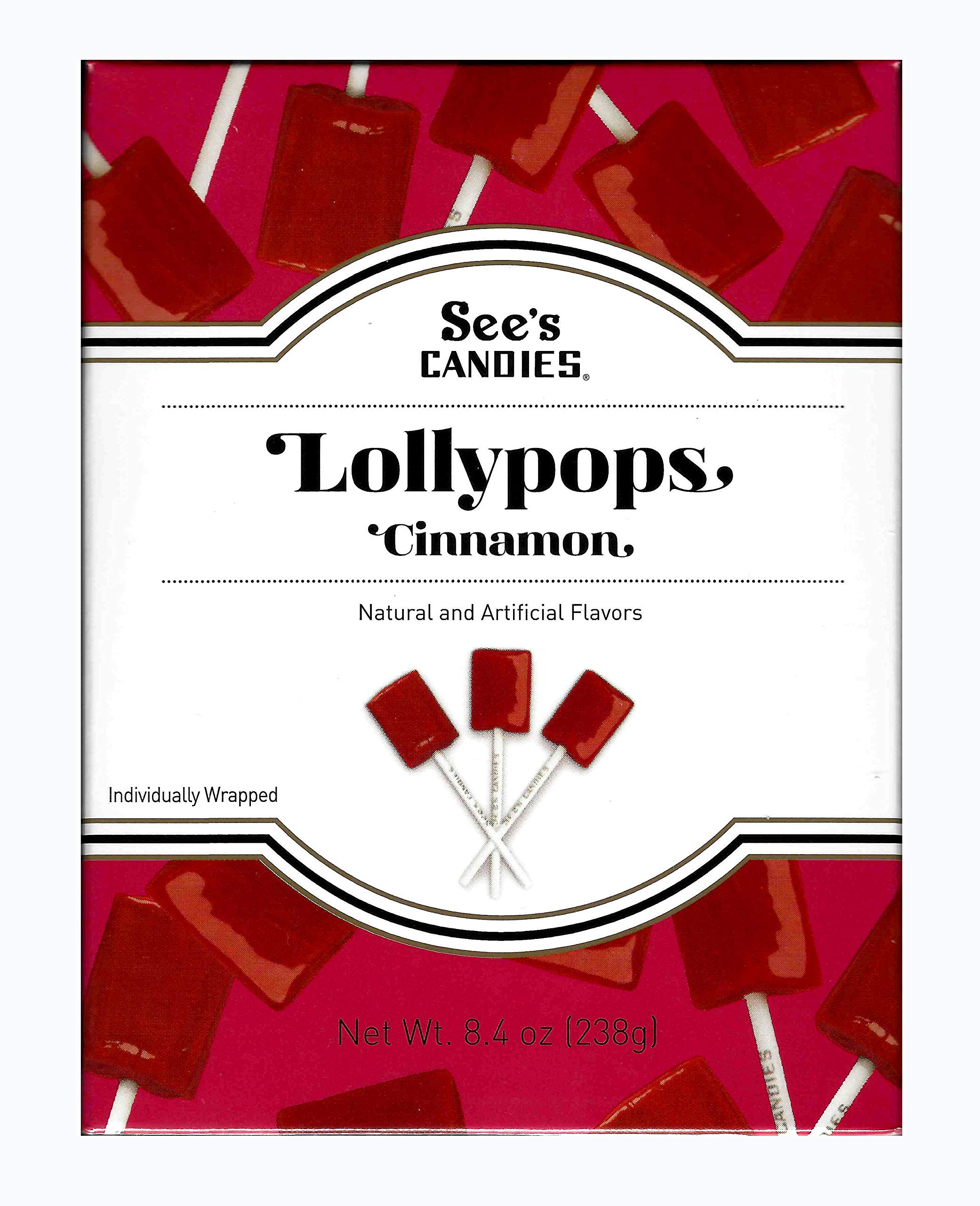 Amazon.com : 4oz See's Candies Little Pops Cinnamon, Pack of 1 ...