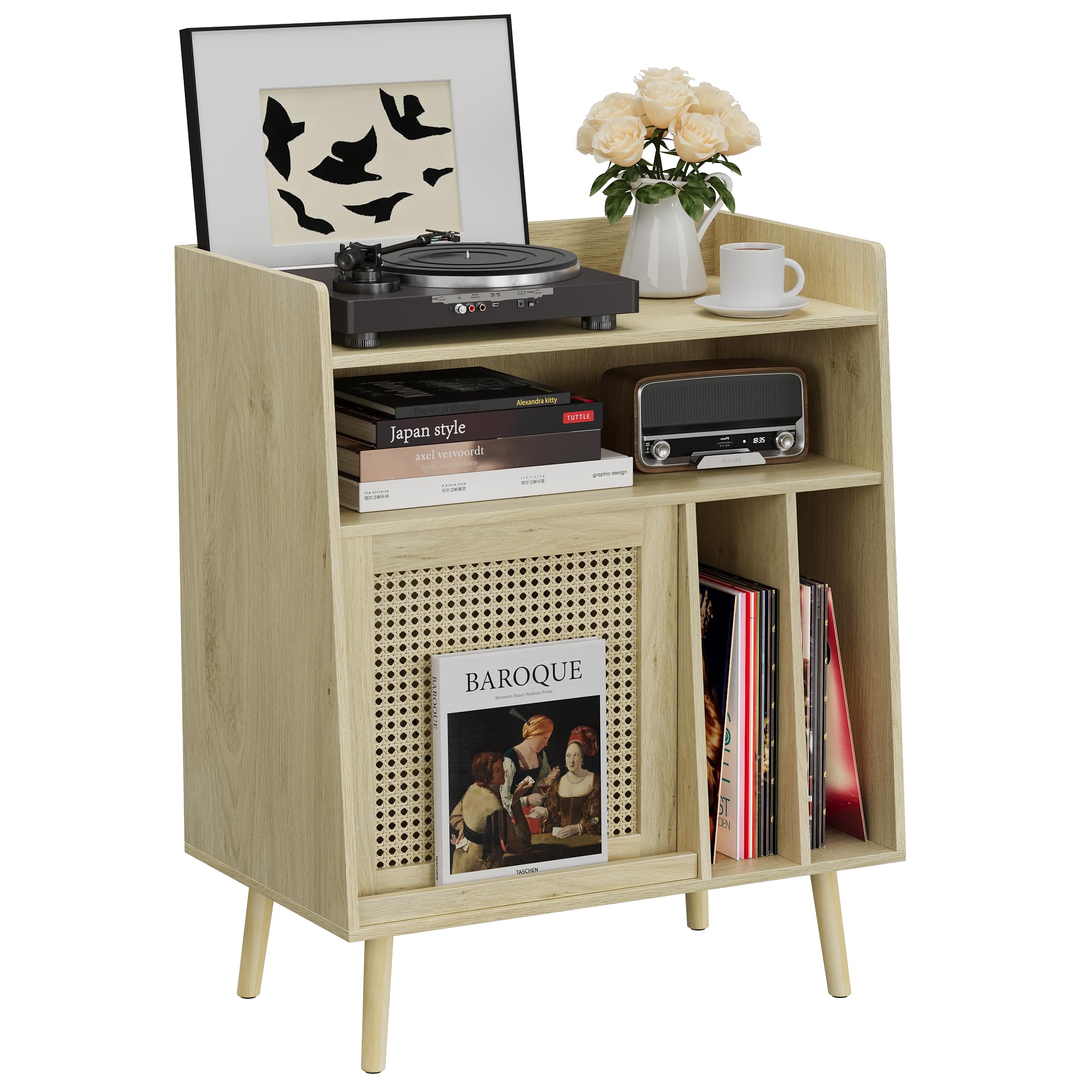 Mua Semiocthome Record Player Stand with Vinyl Storage, Record Player ...