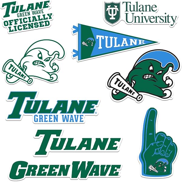 Tulane Green Wave Stencil Tulane Logo Officially Licensed College