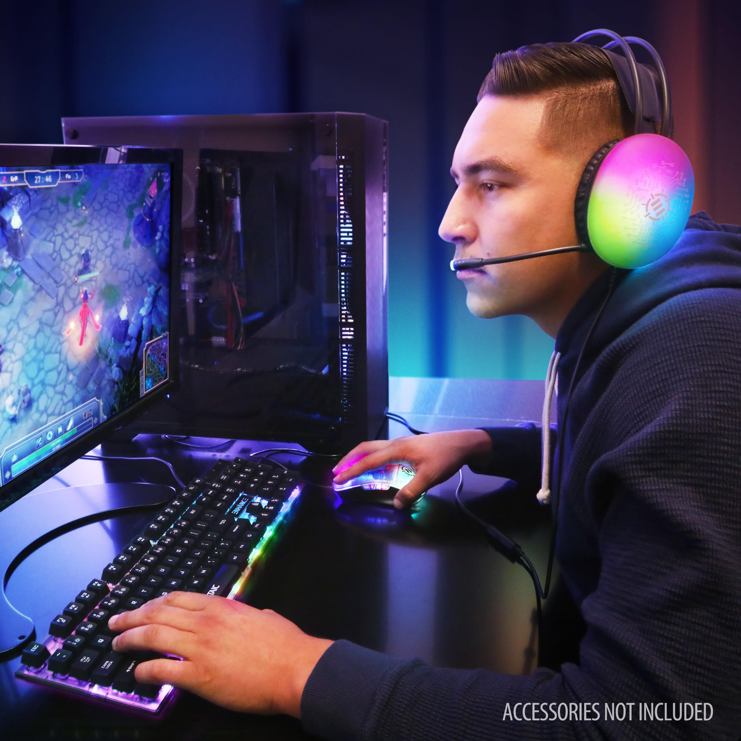 Mua ENHANCE Voltaic 2 Gaming Keyboard - LED Backlit Membrane Keyboard ...