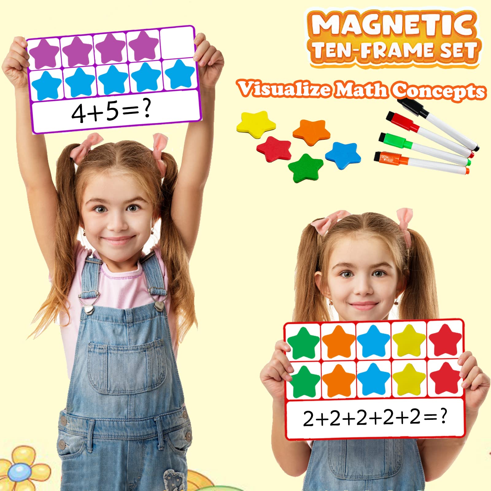 Mua Magnetic Ten-Frame Set, Math Manipulative for Elementary, Math Counter Games for Kids ...