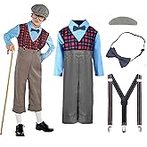 Amazon.com: 4E's Novelty Old Man Costume 10 Pcs Set for Kids ages 3-14 ...