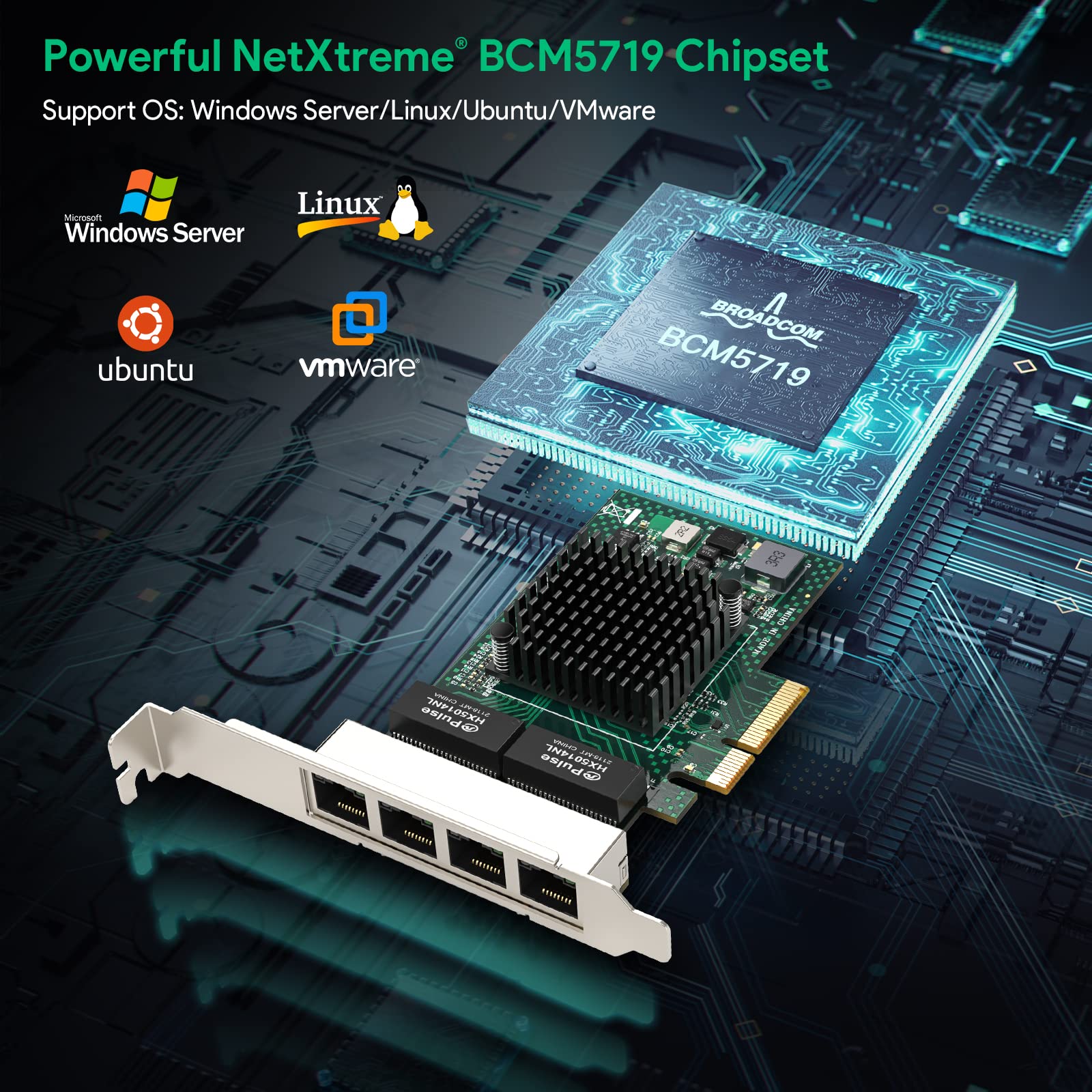 Mua EDUP Gigabit Quad Port Ethernet Card Server Adapter NetXtreme ...