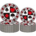 Amazon.com: 50Pcs Poker Party Supplies - 9" Playing Card Dinner Plates ...