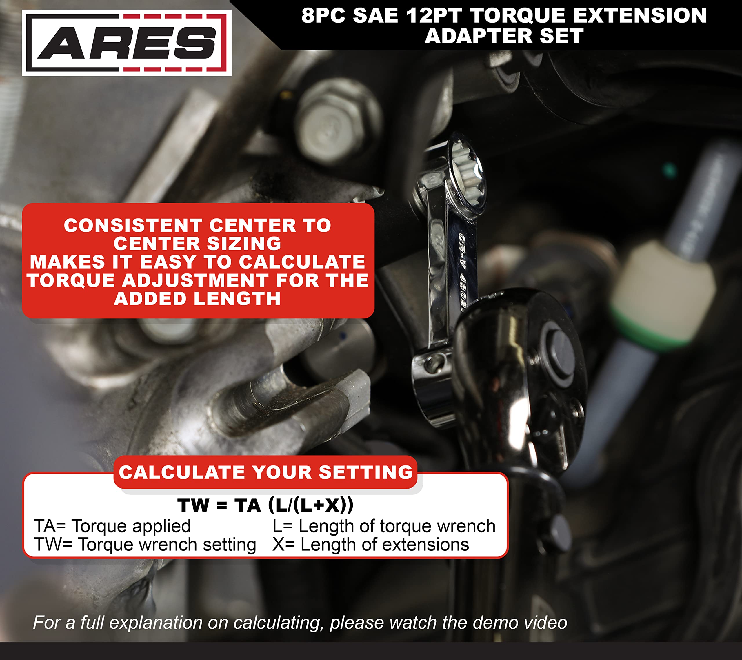 Mua ARES 43035 – 8-Piece SAE 12-Point Box End Torque Adapter Extension ...