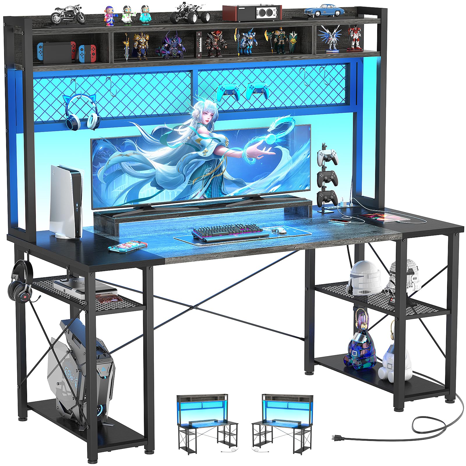 Mua armocity 2024 Upgrade Gaming Desk with Hutch, 55.2'' Magic Computer ...