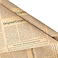 Amazon.com: Whaline Vintage Newspaper Wrapping Paper - Not Roll - Old ...
