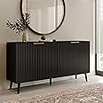 Amazon.com - Sideboard Buffet Cabinet with Storage, Modern Scandinavian Fluted Accent Cabinet ...