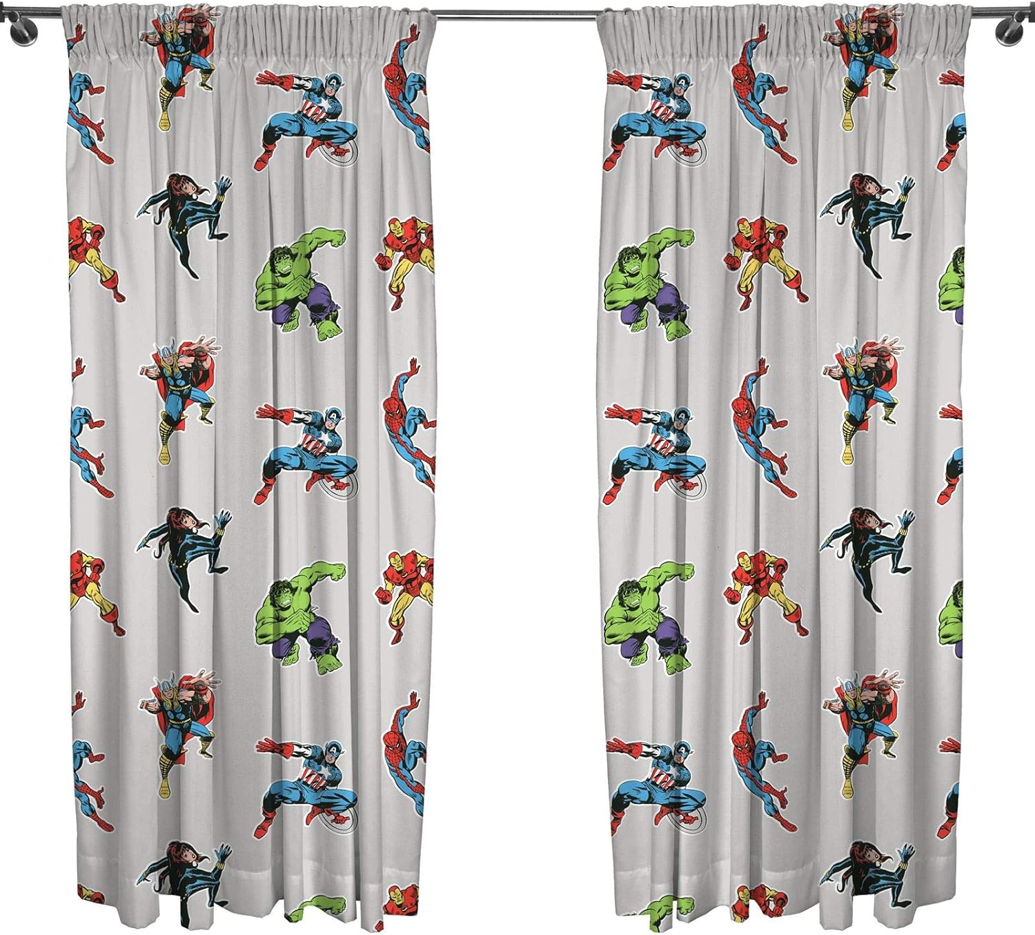 Character World Marvel Comics Grey Curtains 54" Drop: Amazon.co.uk ...