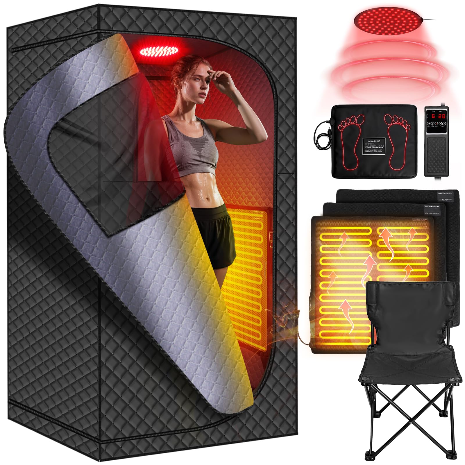 MIXC Upgraded Infrared Sauna Box for Relaxation,Detoxification,Dry ...