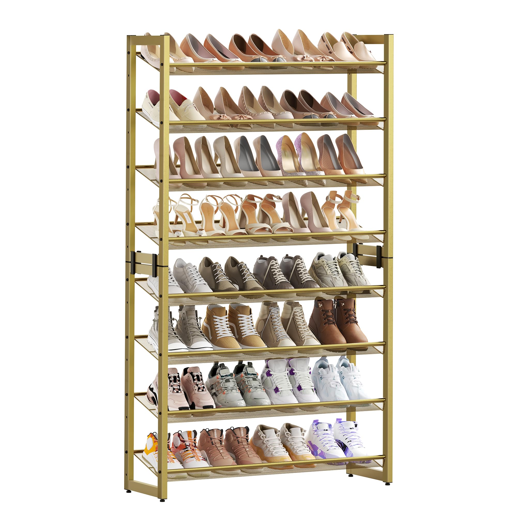 SONGMICS Shoe Rack, 8-Tier Shoe Organizer, Metal Shoe Storage for ...