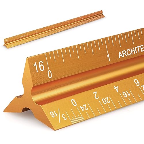 12" Architectural Scale Ruler Aluminum Architect Scale Triangular Scale ...