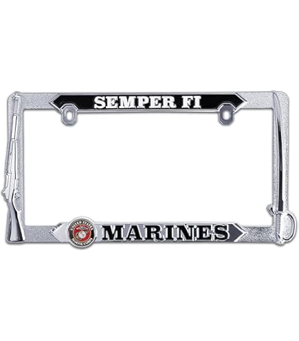 Marine License Plate Frame Elektroplate U.S. Marine Corps License