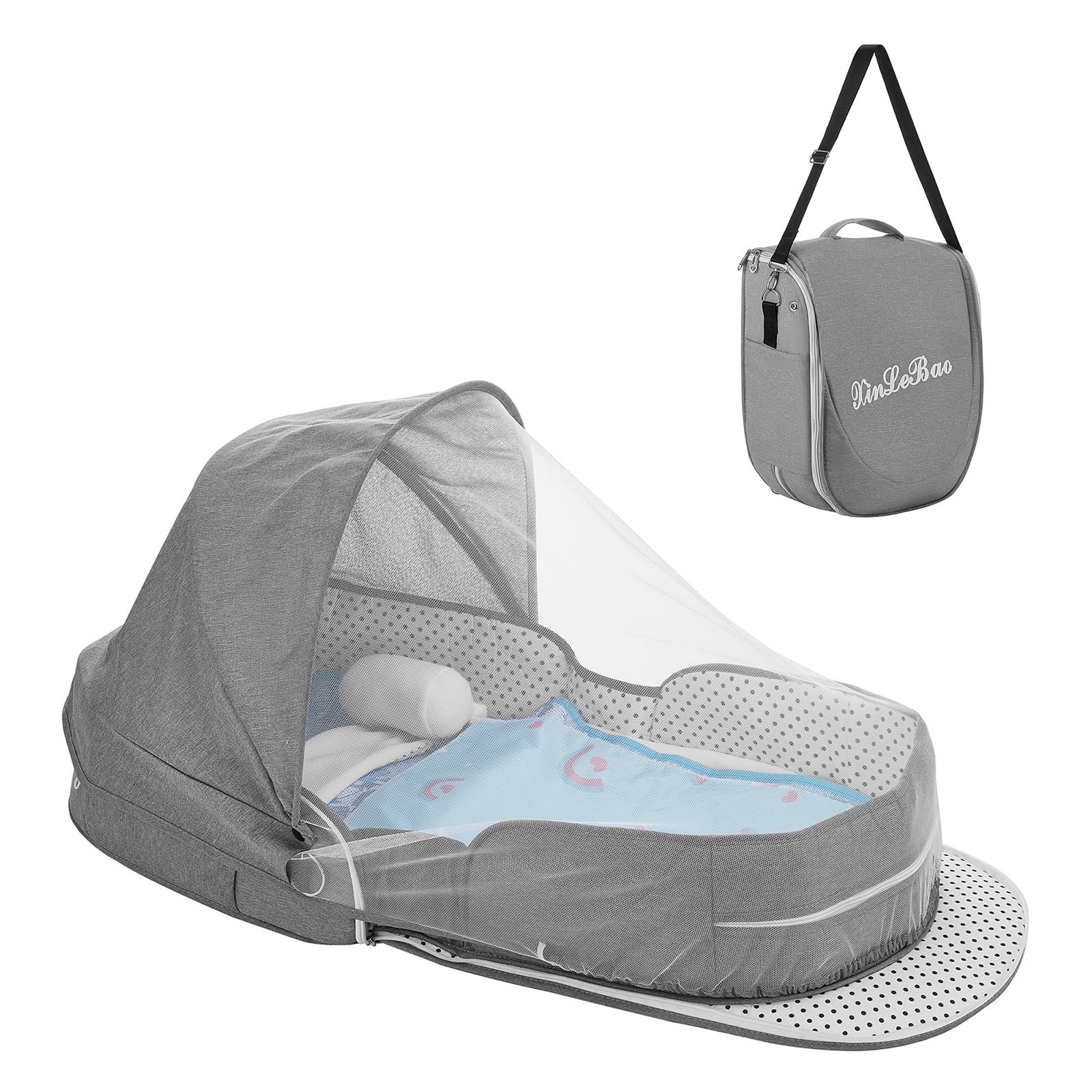 Tuyedoqe Baby Travel Bassinet Portable Bassinets, Foldable Converts to ...
