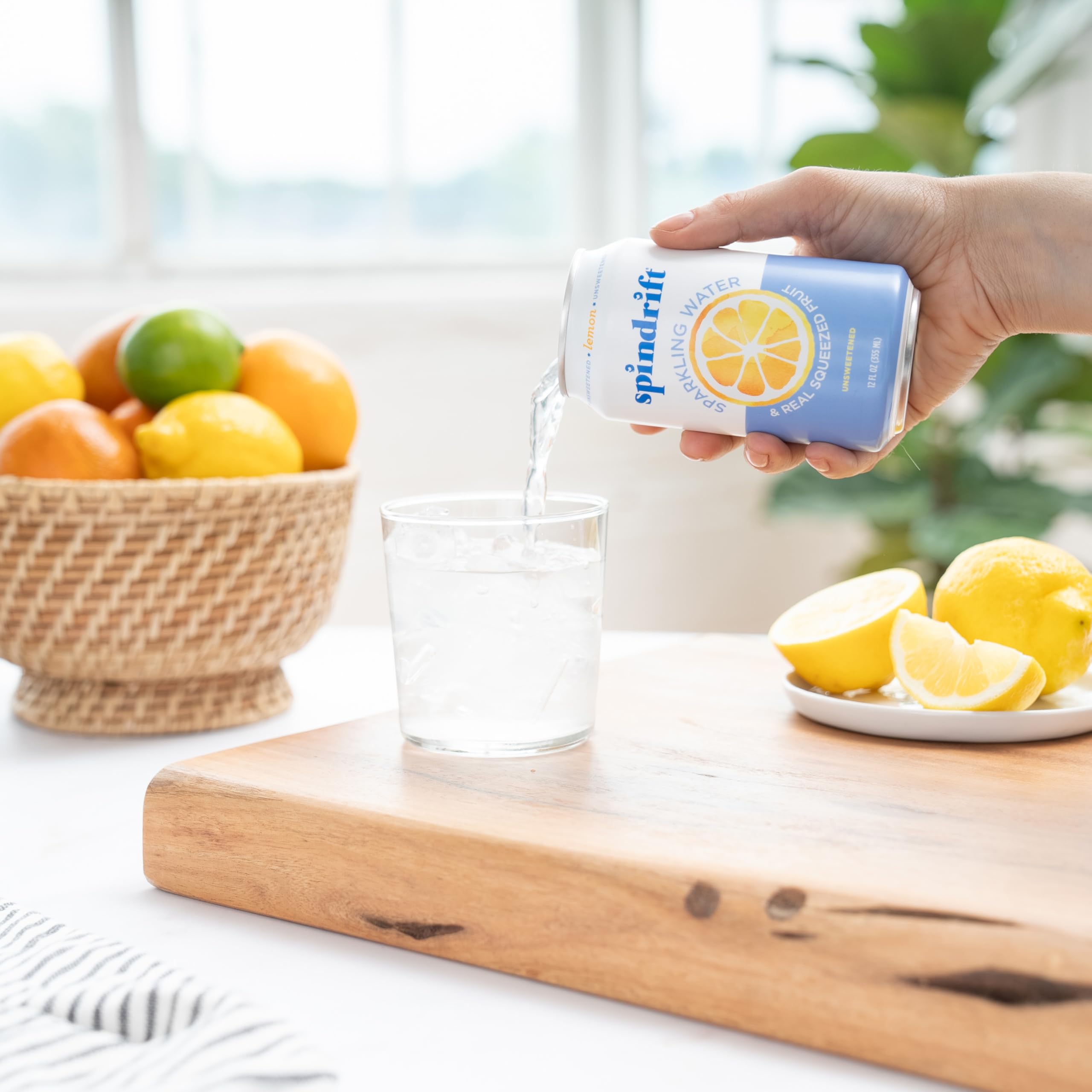 Mua Spindrift Sparkling Water, Lemon Flavored, Made with Real Squeezed Fruit, 12 Fl Oz Cans ...