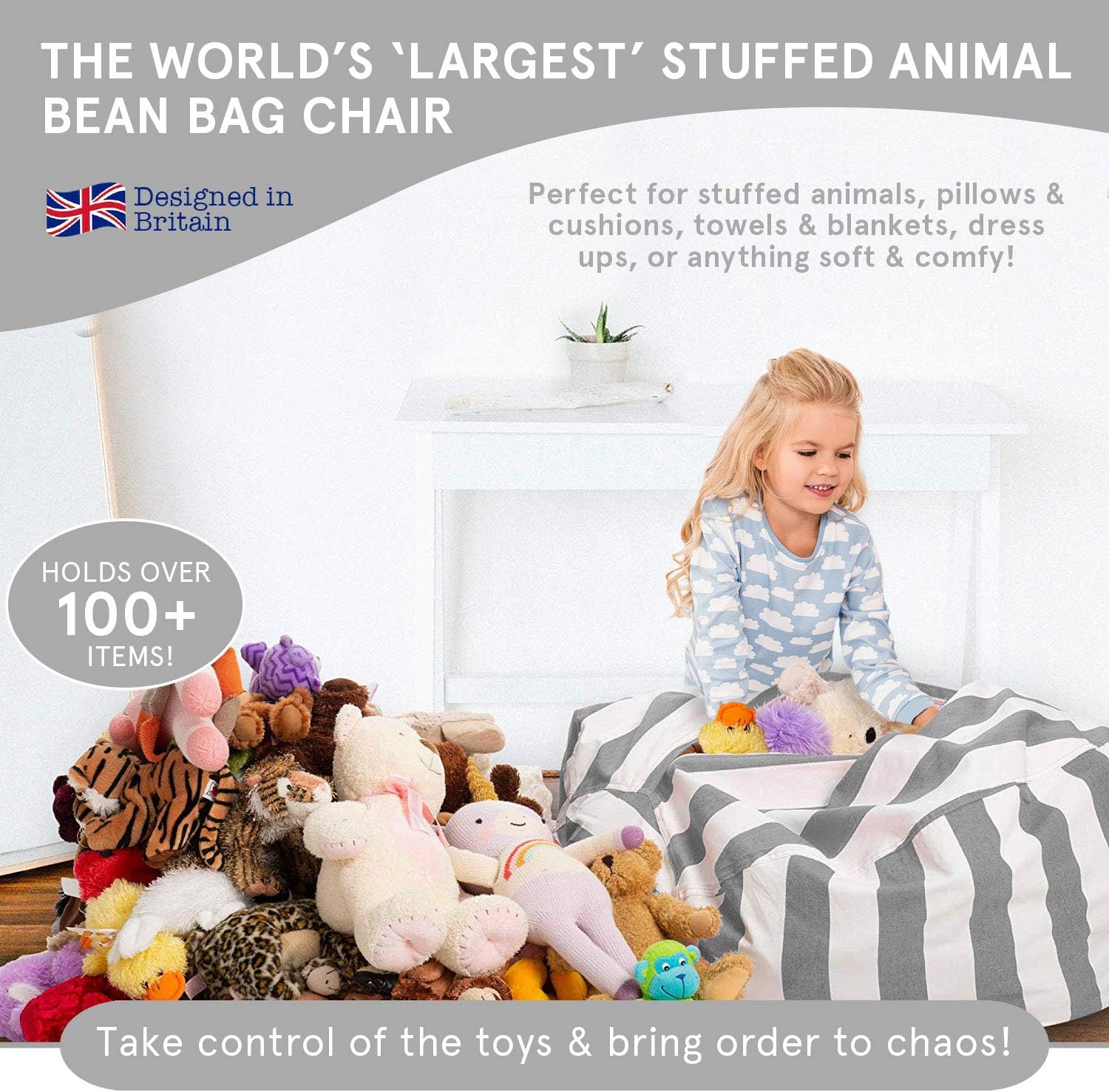 Extra Large Stuff ‘N Sit – Stuffed Animal Storage Bean Bag Cover By ...