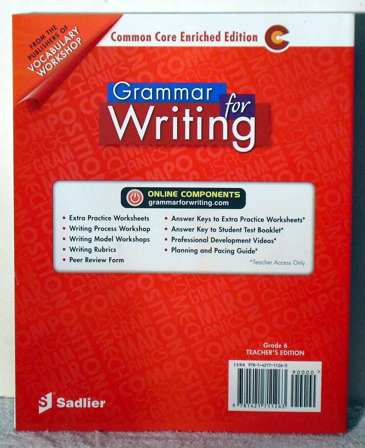 Mua Grammar for Writing Grade 6 TEACHER'S EDITION trên Amazon Nhật ...
