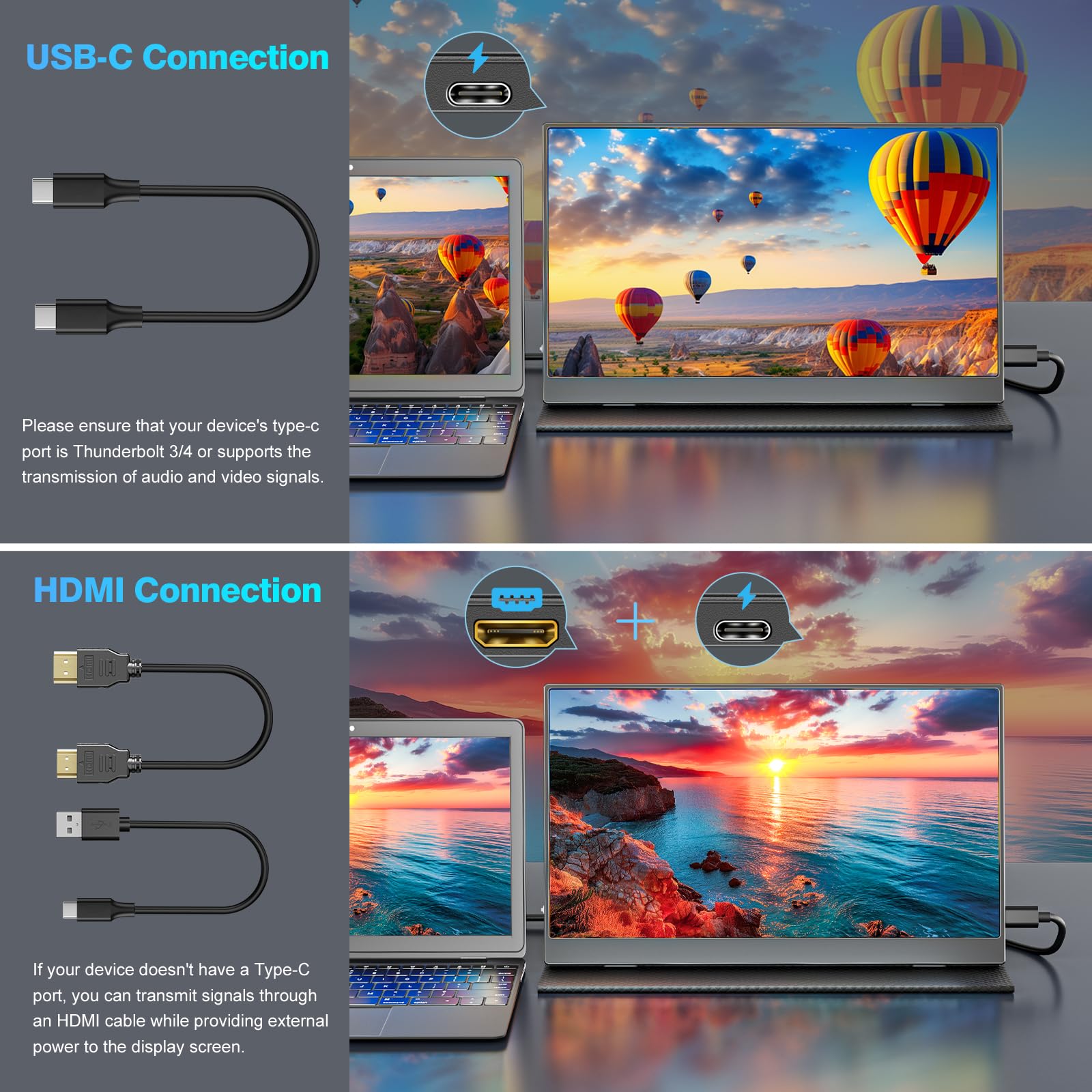 Mua 18.5 Inch Portable Monitor for Laptop, FHD 1080P 100% sRGB Travel ...