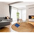 RIANGI Jute Braided Beige Rug - 5 Feet Round Jute Rug Round Boho Area ...