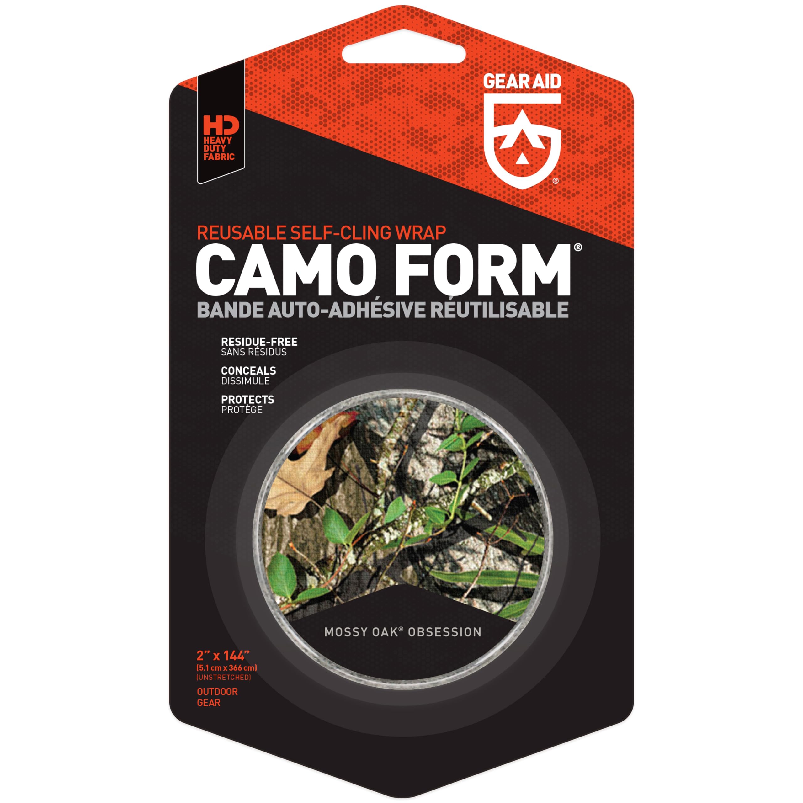GEAR AID Camo Form Self-Cling and Reusable Fabric Camouflage Wrap, Adds ...