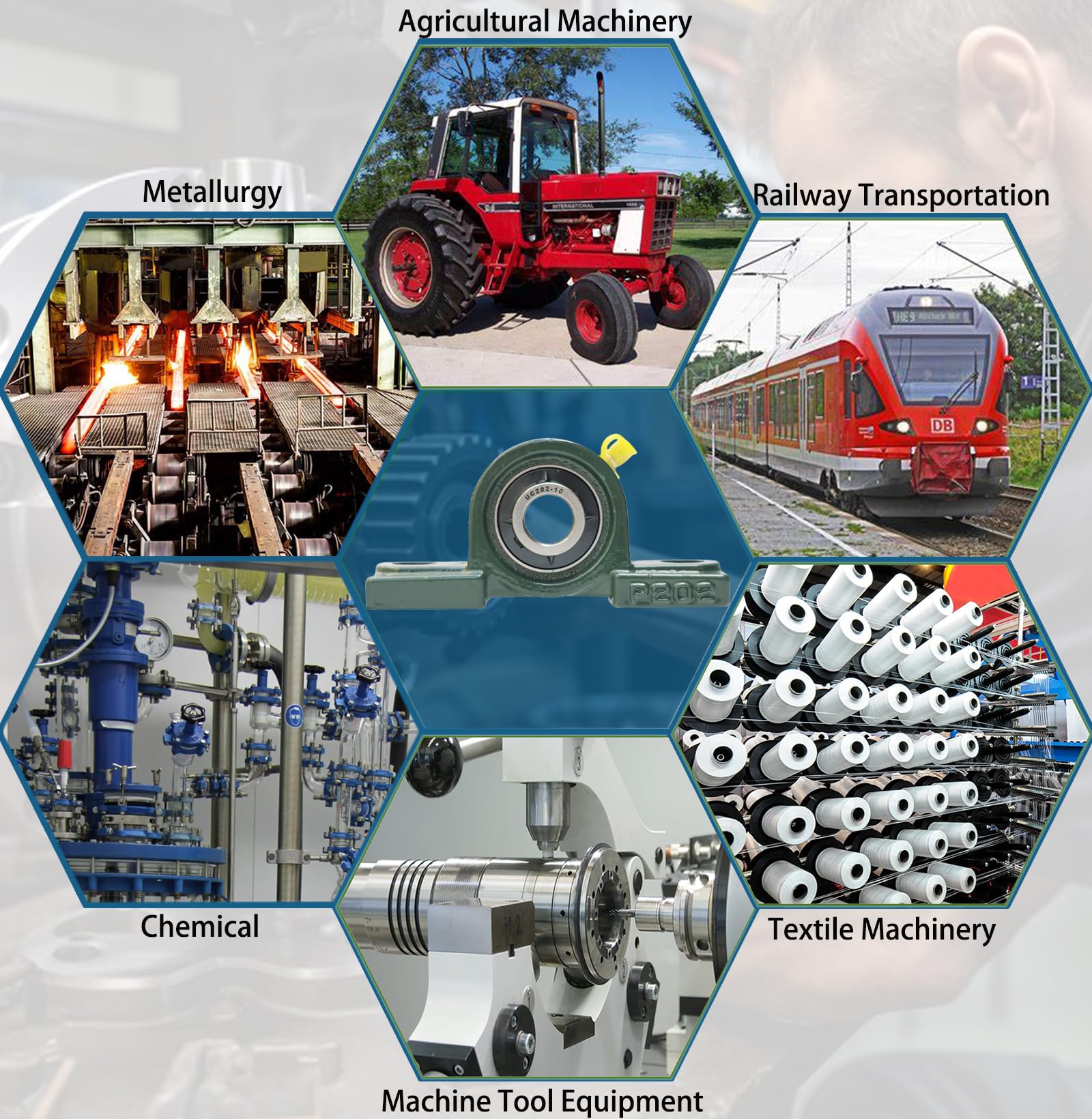 Tonmp 4 Pack UCP202-10 Pillow Block Bearing - 5/8 Inch Mounted Pillow Block Bearings Solid Cast ...