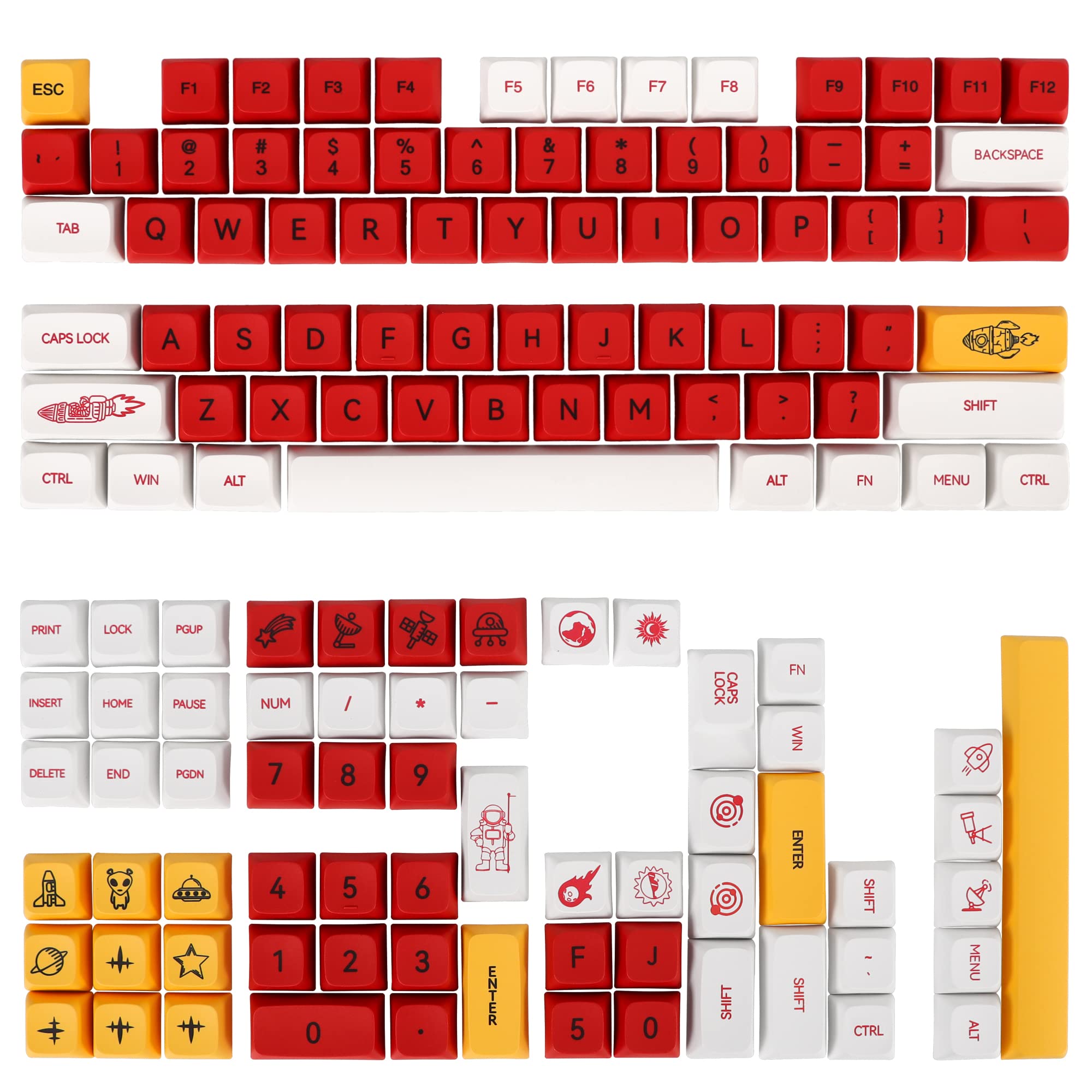 Mua XDA PBT keycap, 138 Key 2D Alien Sublimation Custom red Key Cap Set ...